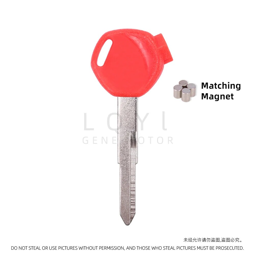 3 шт. пустой ключ для мотоцикла, замена необрезанных ключей для скутера HONDA, магнитные противоугонные ключи для замка Zoomer DIO 56 Z4 Z125 SCR100 WH110 Красный, 3Pcs Red Left