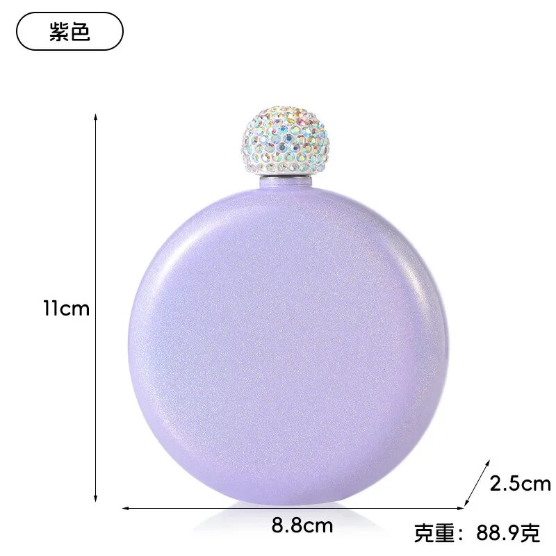 Круглая фляга Purple 11х8.8х2.5 см, 88.9 г