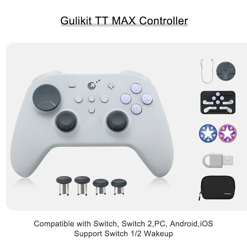 GuliKit TT Pro/Max беспроводной геймпад для Nintendo Switch Серый, TT Max, SN Edition with Bag
