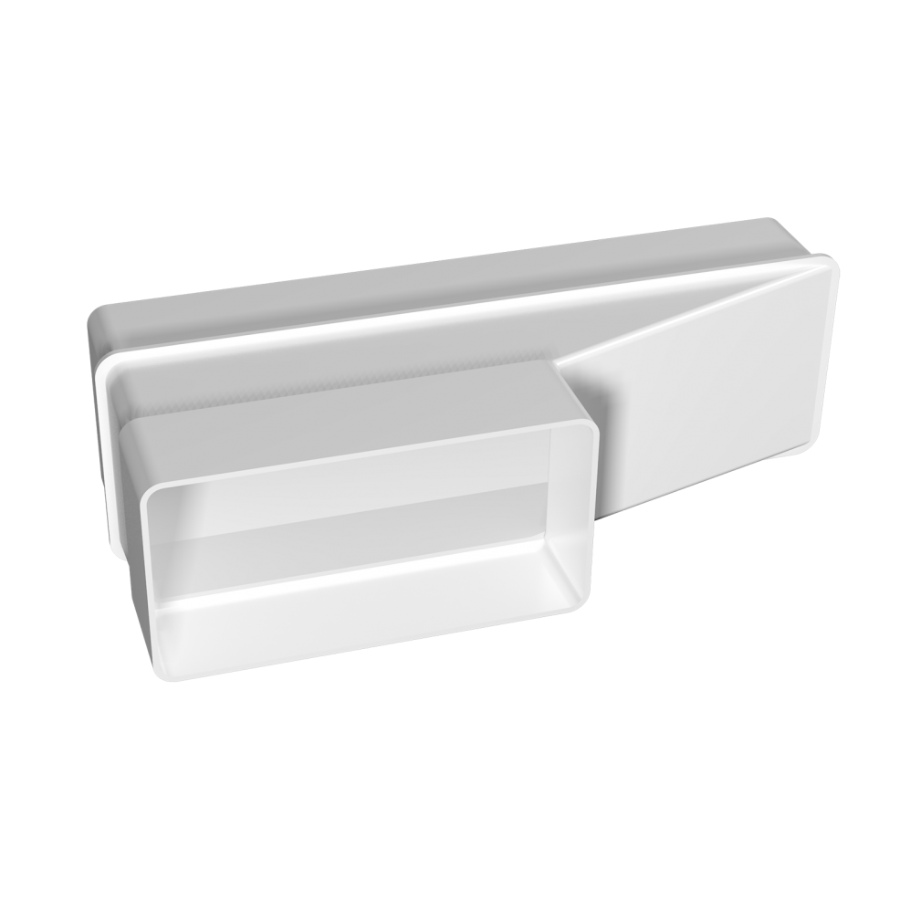 Переход ERA 511РП620П, ПВХ, прямоугольный, 55мм x 110мм/60мм x 204мм, белый