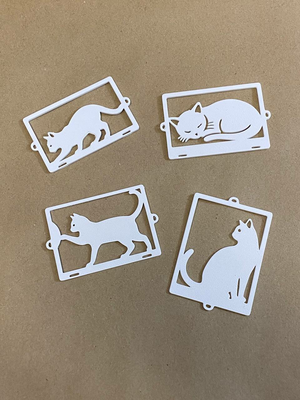 Наклейка объемная котики 3D набор интерьерных наклеек