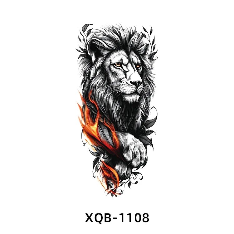 Водонепроницаемая наклейка-тату с большим мужским и женским имитацией предплечья, цветка, XQB-1108