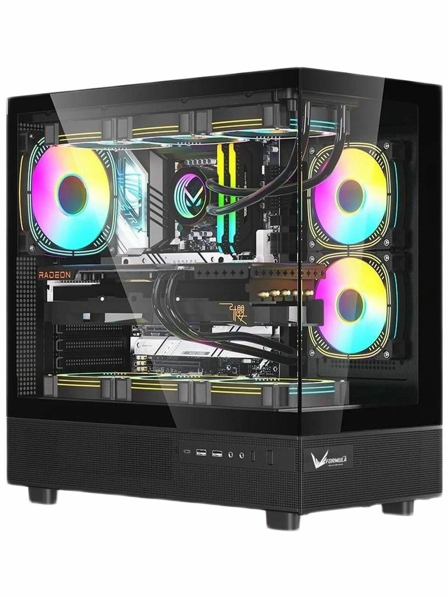 Корпус Formula Crystal Z8 Floe черный без БП ATX 3x120mm 5x140mm 1xUSB2.0 1xUSB3.0 1xUSB3.1 audio bo