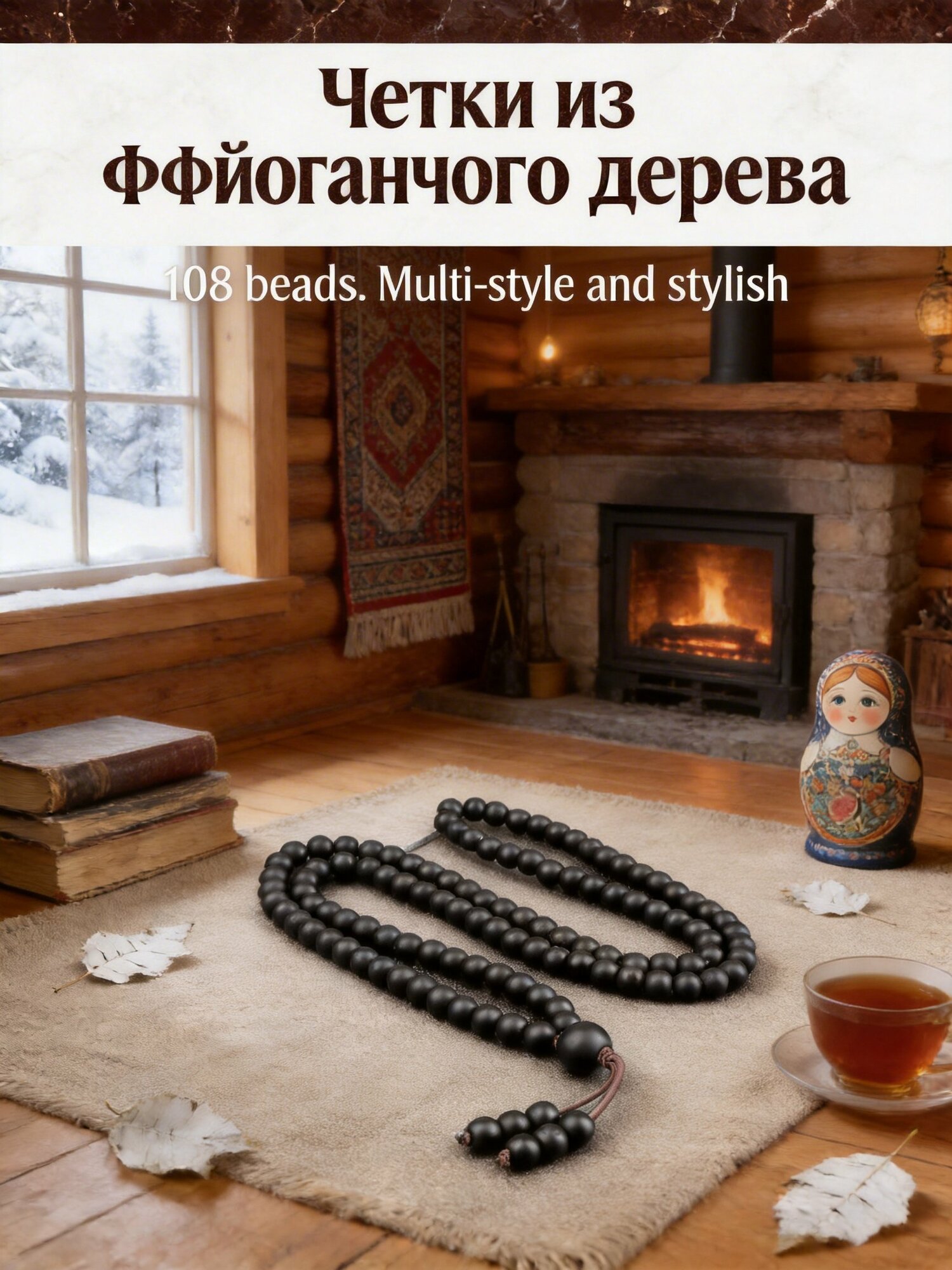 Браслет-ожерелье из матового черного камня 108 бусин 6 мм, молитвенное буддийское изделие на эластичной нити 70-80 см для мужчин и женщин