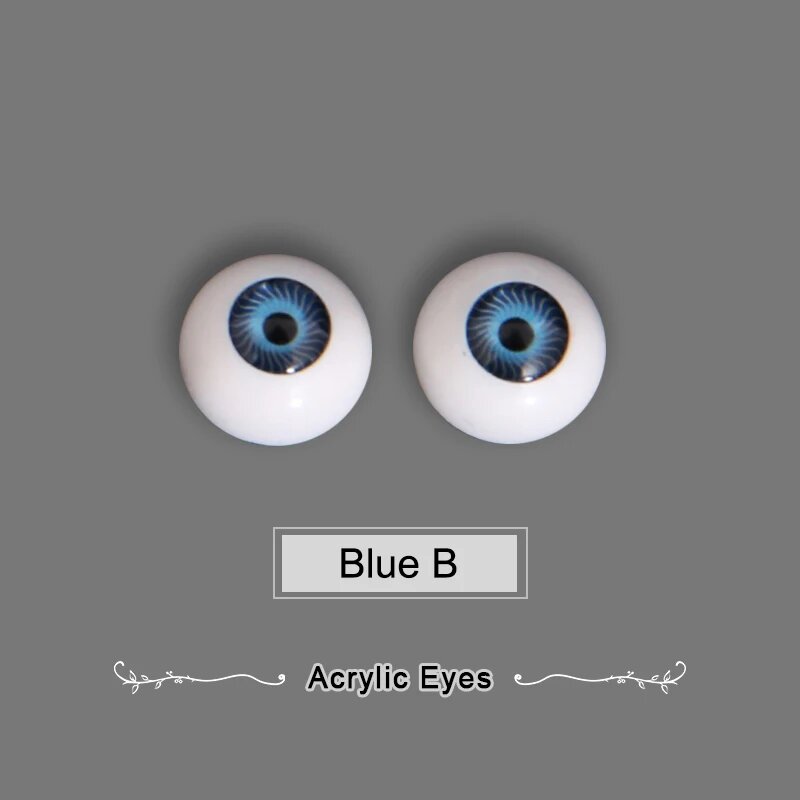 Глаза для кукол BJD Fantasy Angel стеклянные/акриловые 6-18 мм Синий, Acrylic.Blue B, 14mm