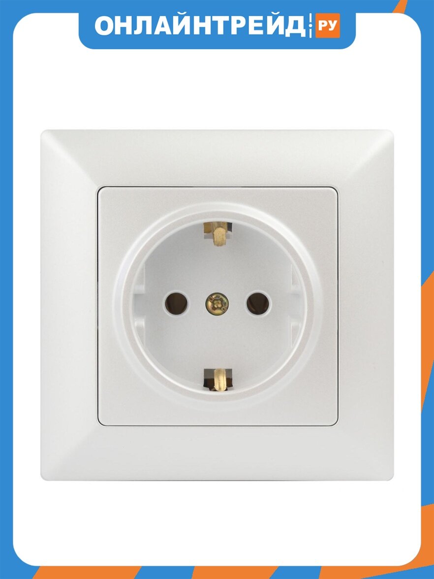 Розетка Эра Intro Solo Schuko 2P+E 16A 250V перламутровый 4-202-06 Б0053654