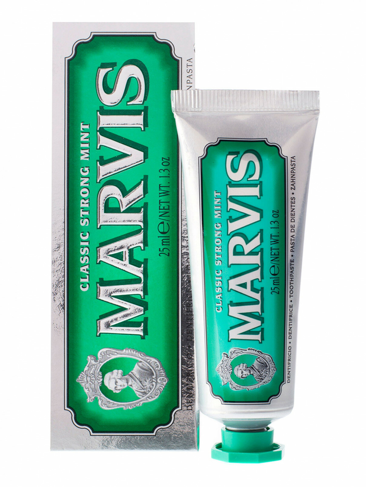 Зубная паста Marvis Classic Strong Mint, с фтором, защита от кариеса, 25 мл