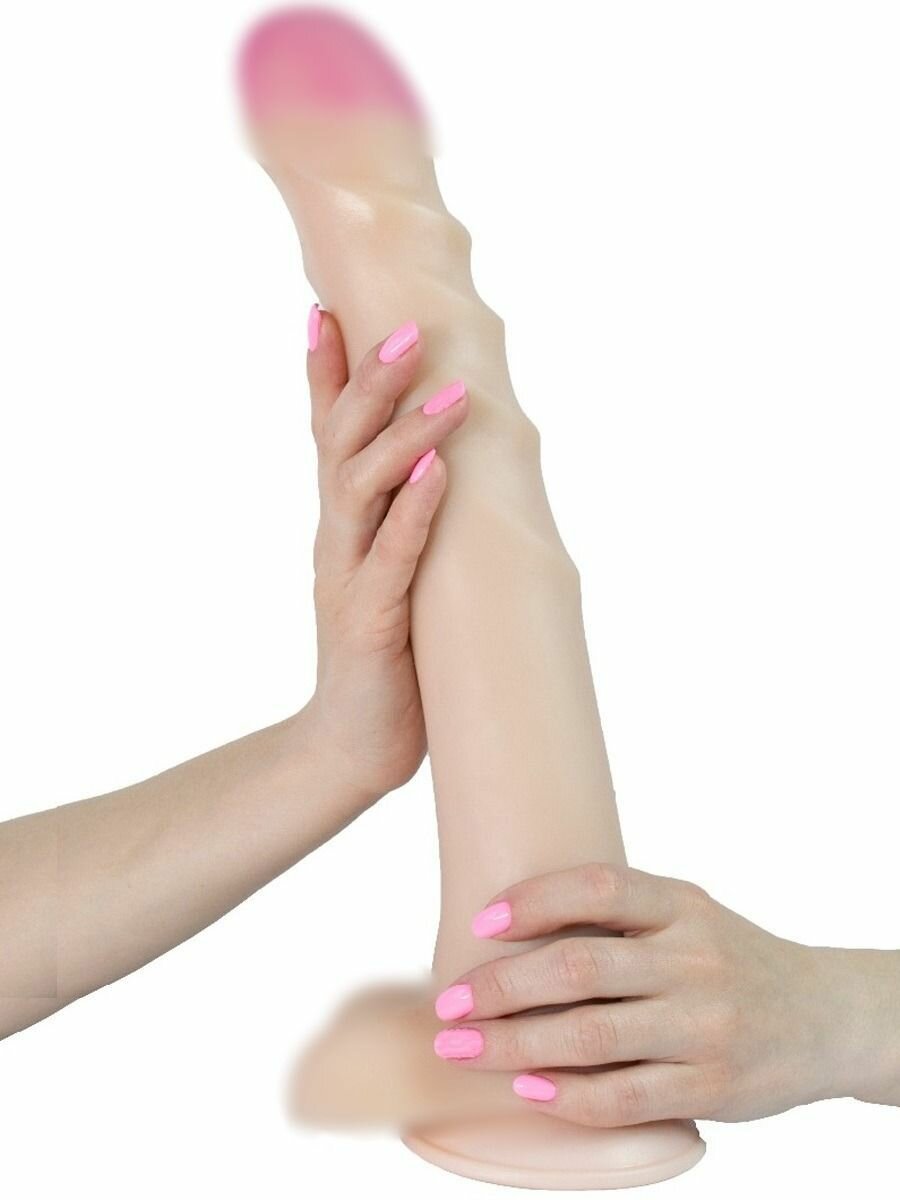 Фаллоимитатор из киберкожи на присоске супергигант, 39см