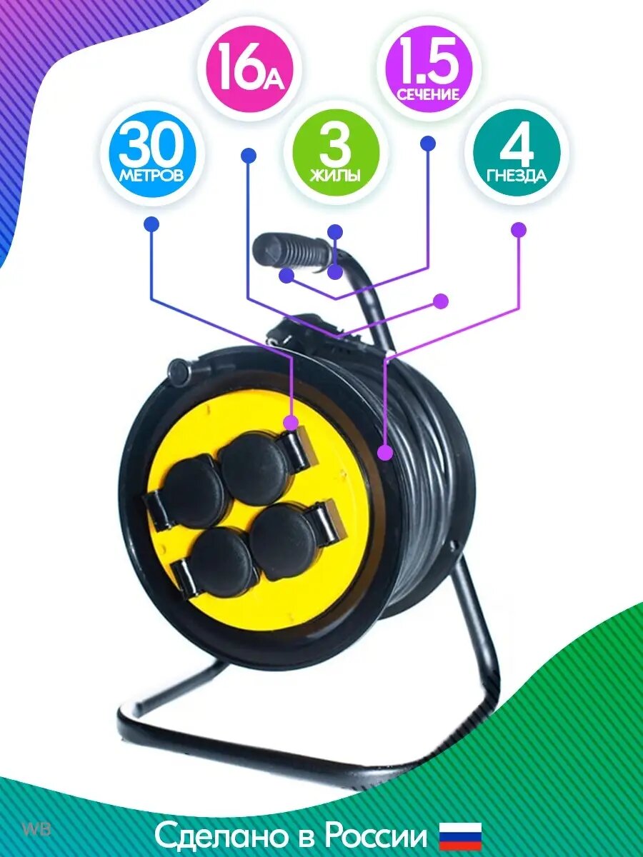 Удлинитель на катушке 30 метров
