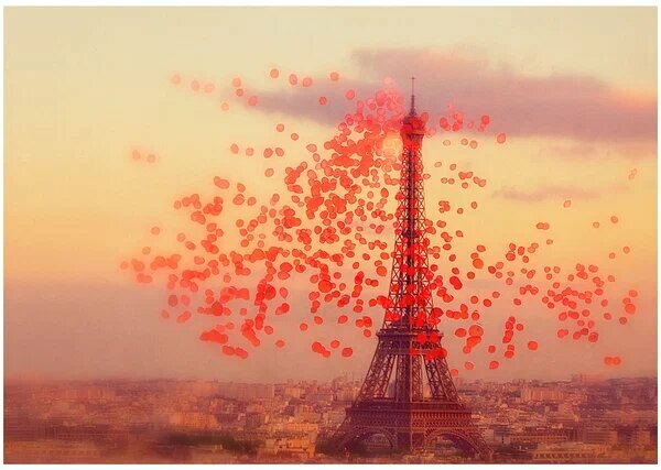 Постер икеа "Бёркста", "Эйфелева башня", 140 x 100 см, городской пейзаж, холст