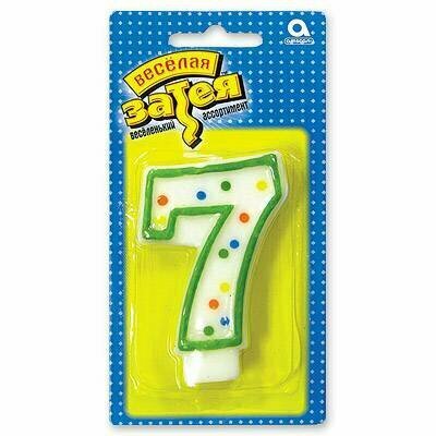 Свеча -цифра "7" 7,6см/A