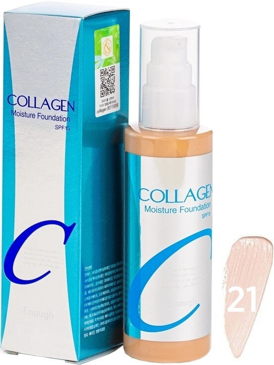 Увлажняющий, тональный, женский крем для кожи лица с коллагеном для женщин ; ENOUGH spf 15,100 мл