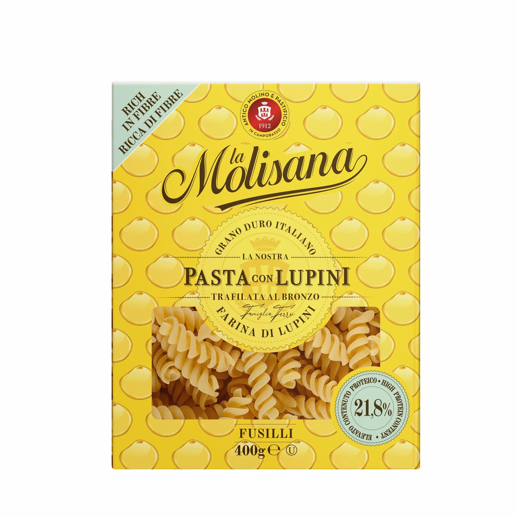 Макароны La Molisana FUSILLI Спиральки из твердых сортов пшеницы с добавлением люпина № 28, 400 г