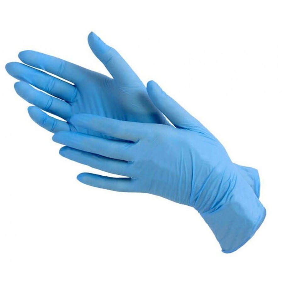 Перчатки нитриловые, размер М, голубые, однократного применения, 10 шт - для использования на производствах, в пищевой промышленности и предприятиях общественного питания.