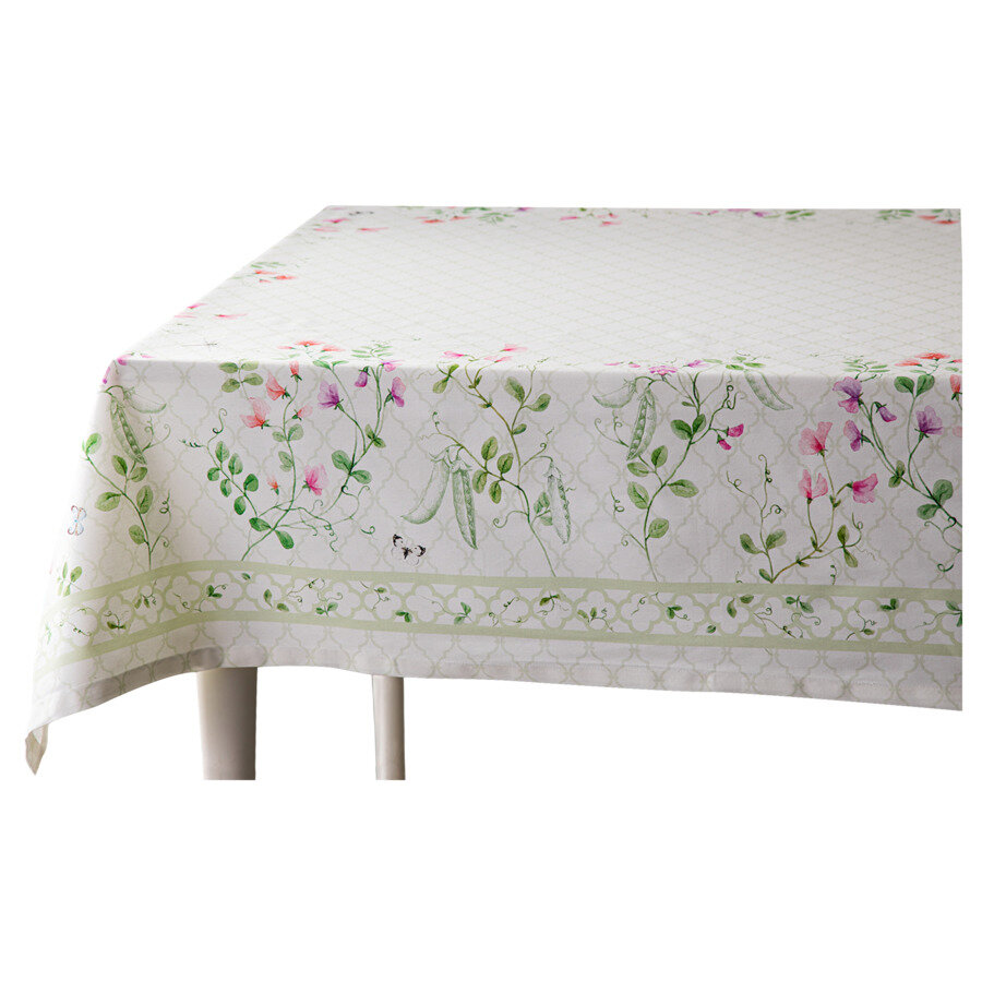 Скатерть прямоугольная Mix&Match Home Душистый горошек 145х180 см, хлопок, п/к