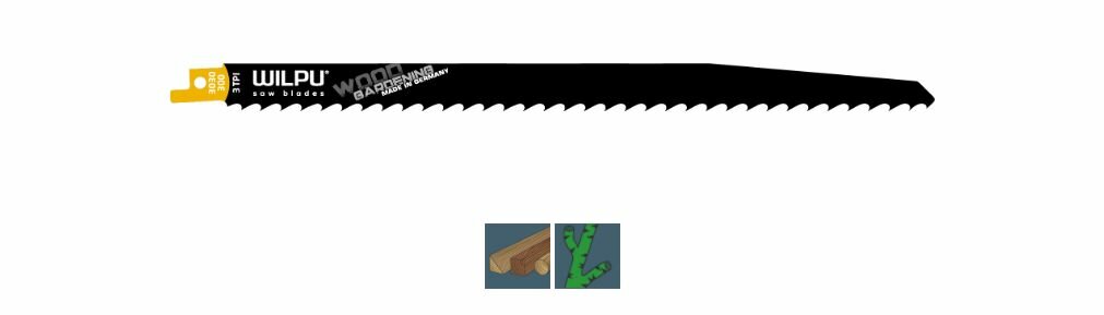 Полотно для сабельных пил WILPU 3030/300 (1/2") Арт.1273000005 по дереву, крупный зуб 5 шт/уп