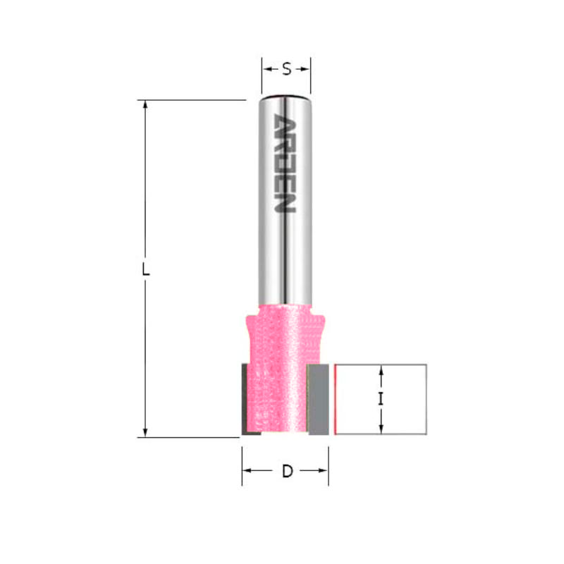 Фреза пазовая для врезания петель Z=2 D=16x12x44 S=8 PROCUTP
