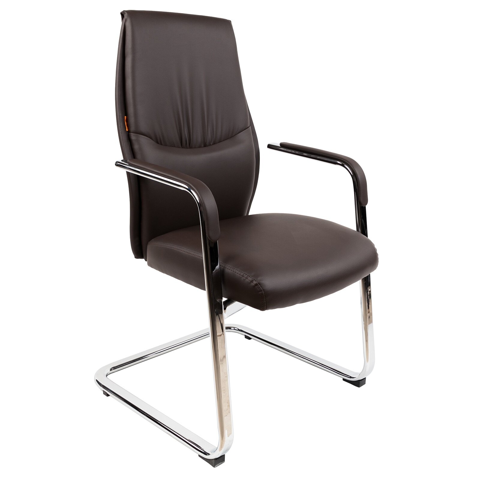 Конференц кресло Chairman VISTA V экокожа, коричневый, на полозьях, с подлокотниками