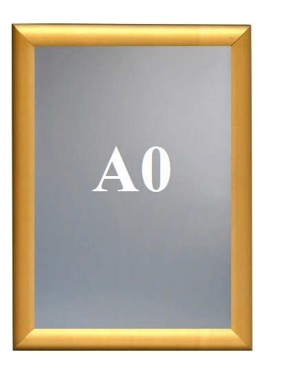 Рамка алюминиевая Клик, А0 (84х119), прямой угол, матовое золото