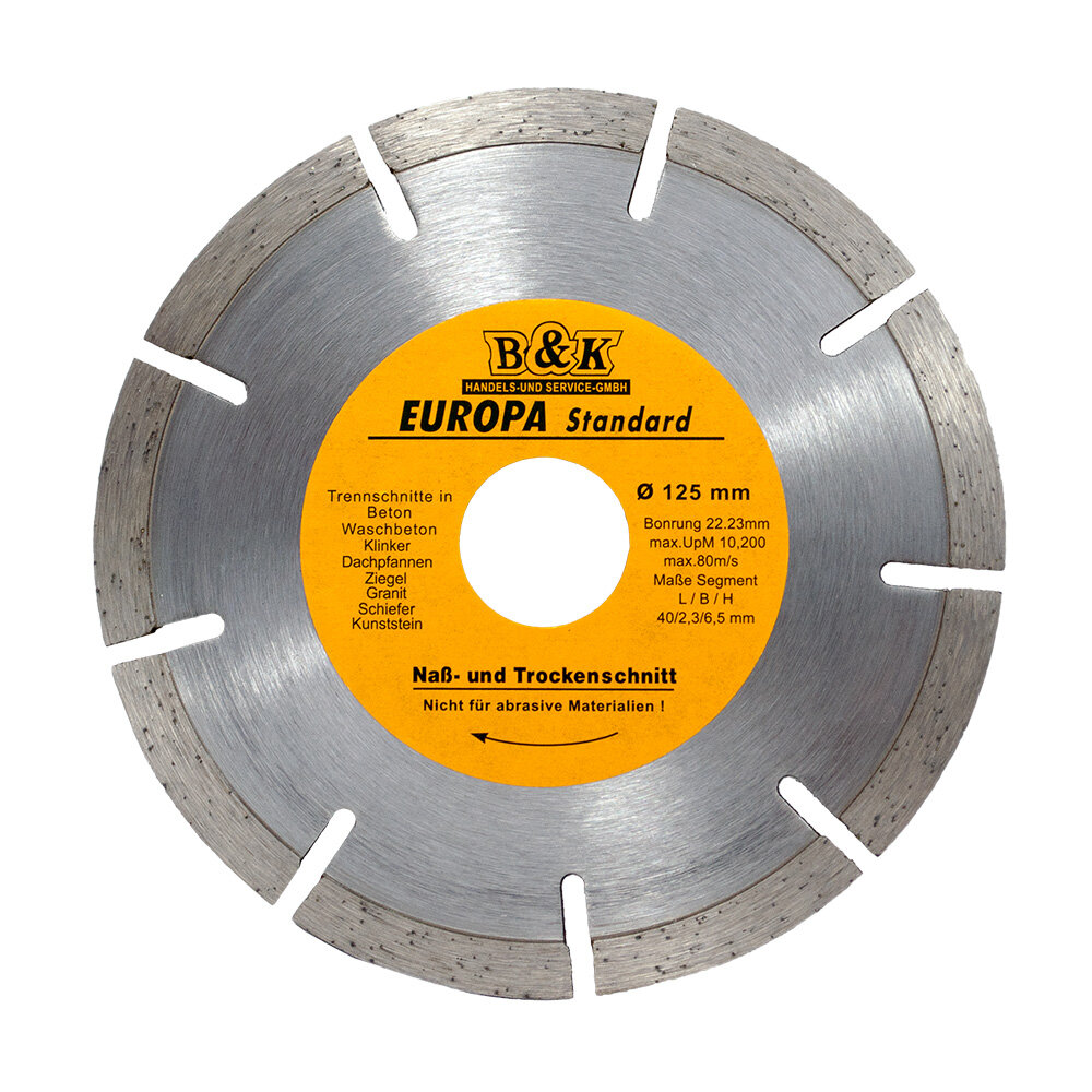 Сегментный алмазный диск TORGWIN Europa 125*22.23/20*9 s63420