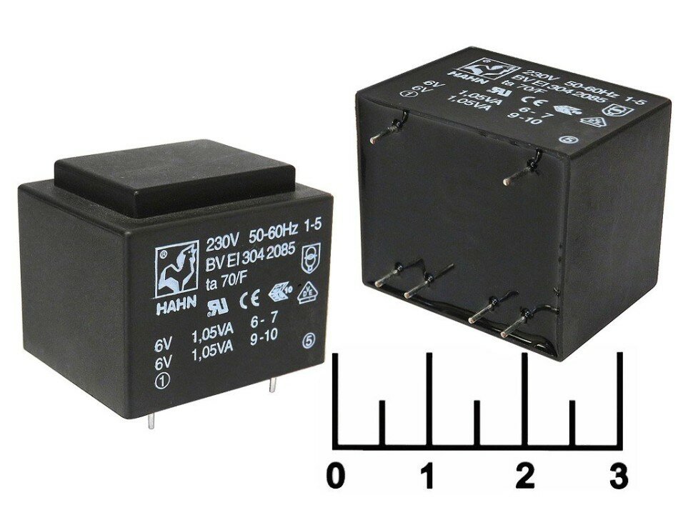 Трансформатор 2*6V 0.18A BVEI 304 2085