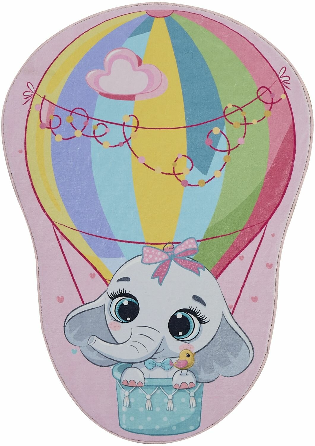 Коврик детский принтованный Kindora VA-06 "Слоник на воздушном шаре" 70x100см