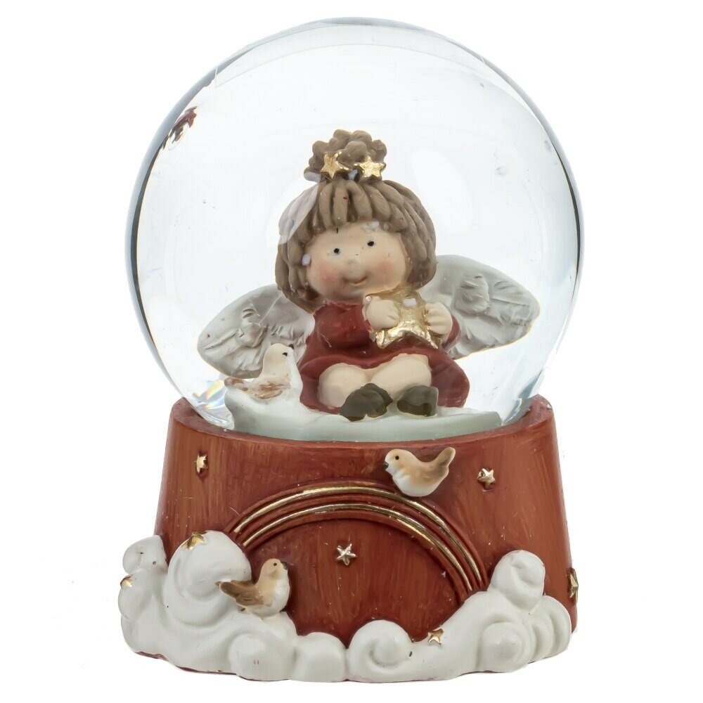 Фигурка декор в стекл шаре "Ангел", D=6,5 см, L=6,5 W=6,5 H=9 см