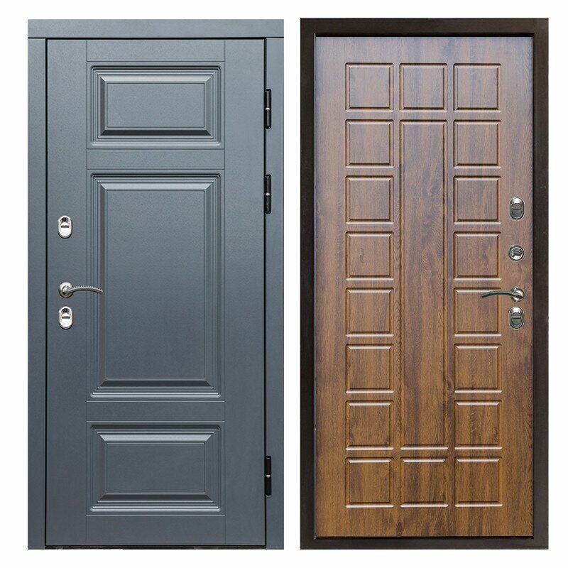 Дверь входная металлическая с терморазрывом Сибирь термо премиум дуб Paputin's Doors 860 х 2050 мм Левая