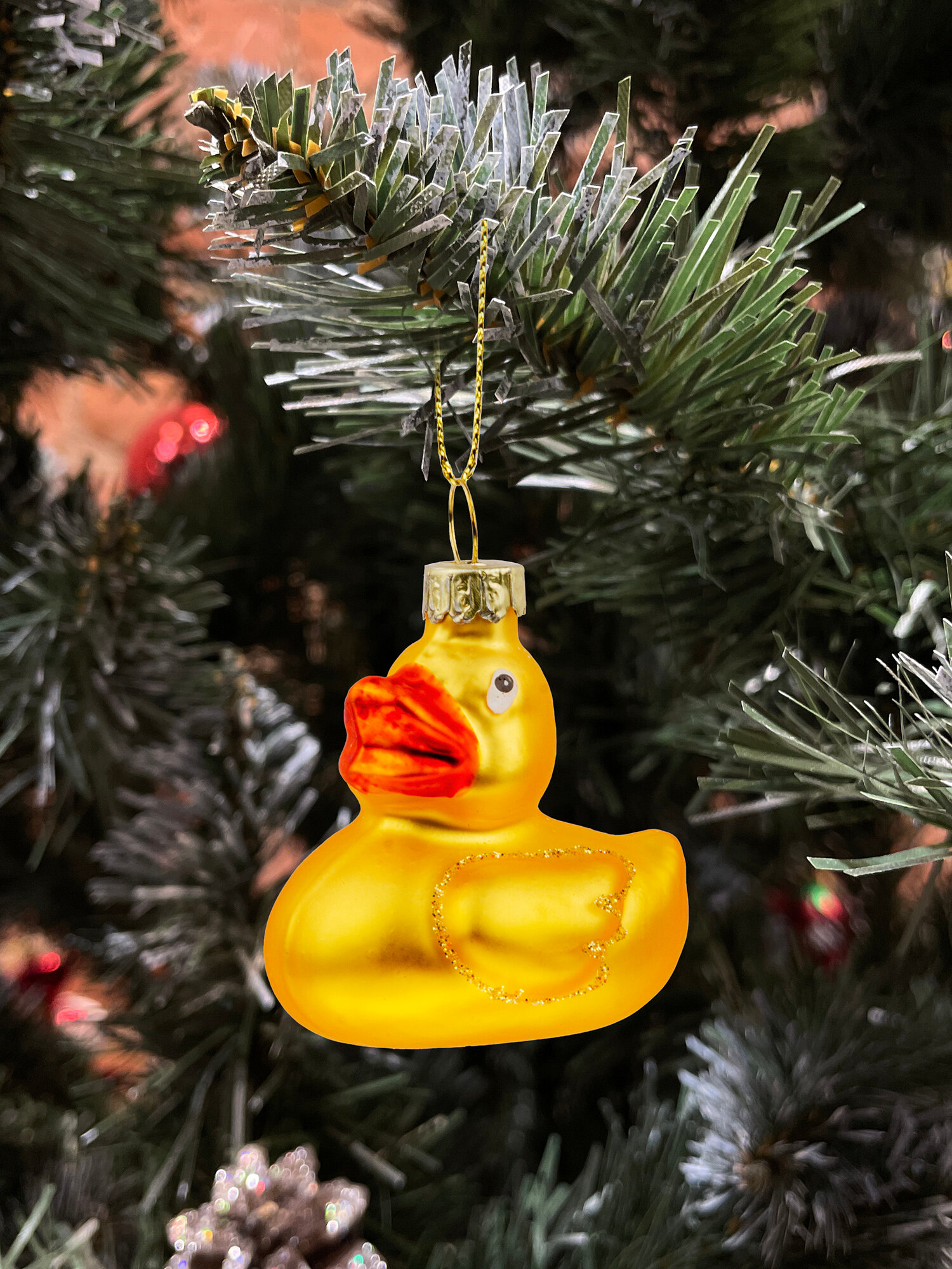 Стеклянная новогодняя елочная игрушка "UltraMarin" 180-LN Уточка