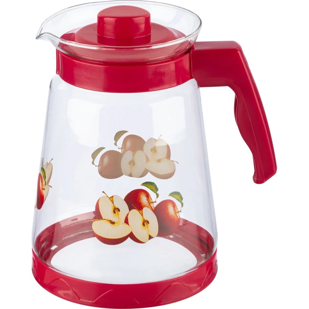 Кувшин из стекла с пластик ручкой Mallony PENTOLA-2500, крышка с уплотнением, для горячих и холодных напитков