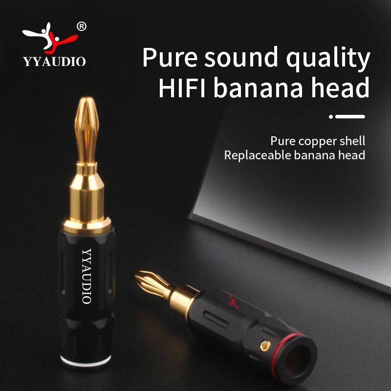 YYAUDIO Банановые штекеры 8 шт. 24К золото