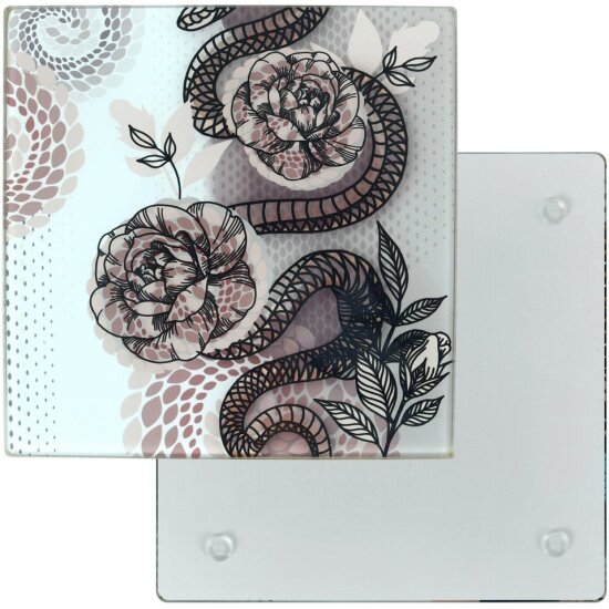 Доска разделочная/Подставка под горячее Мультидом "Тайны джунглей" VL88-502, 18х18см