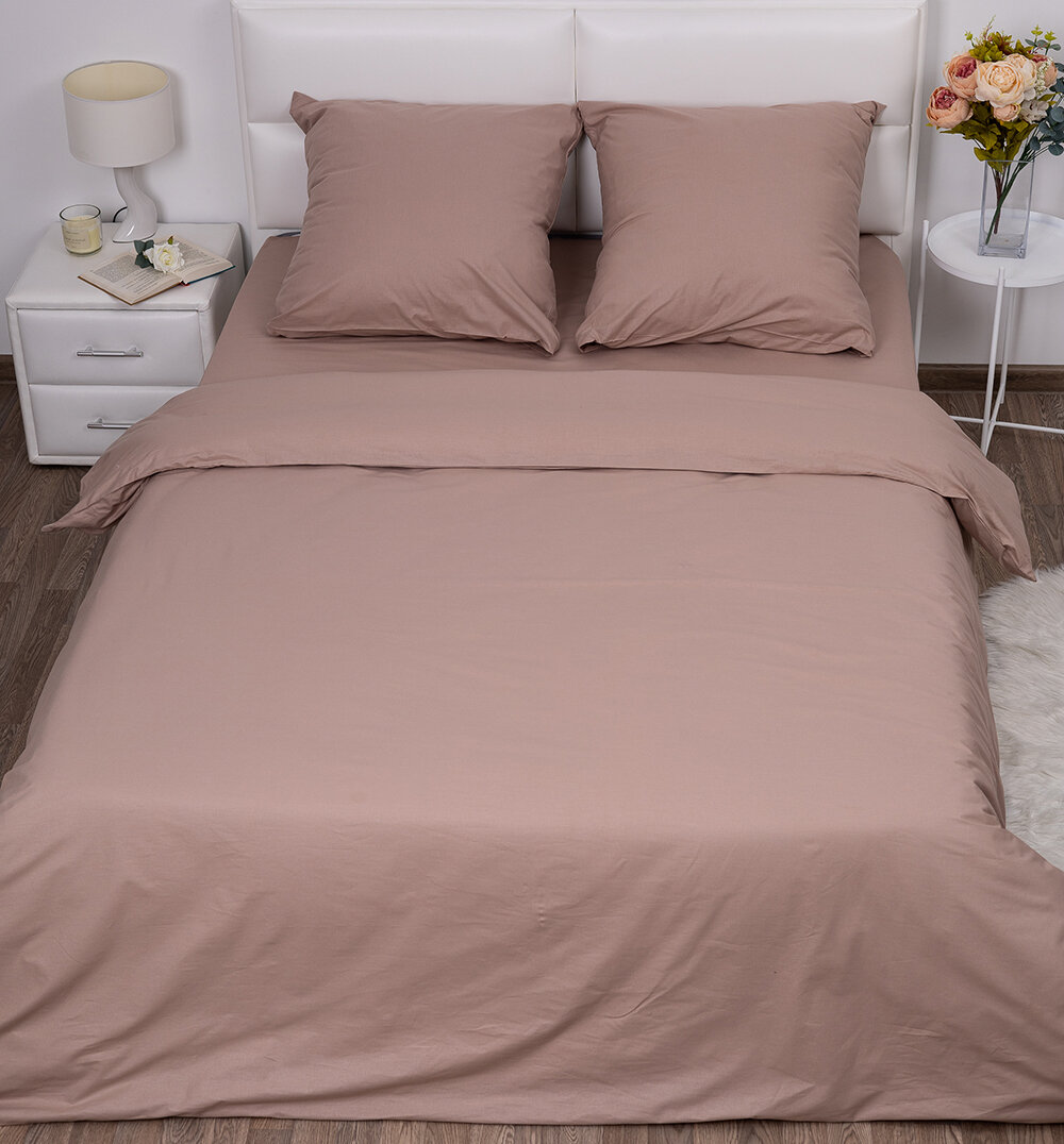 Набор наволочек 60х60см. Поплин гладкокрашеный. "Кофе". 2шт./уп. Хлопок 100%, Гост.