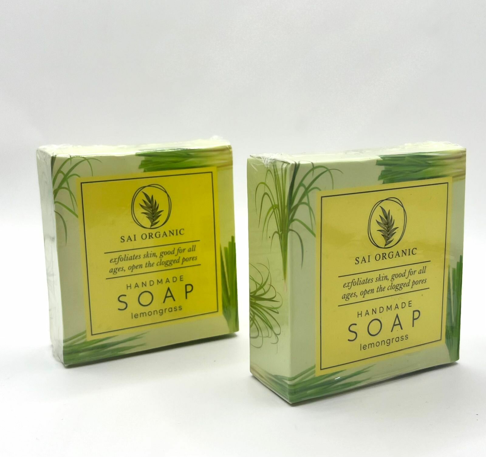 Мыло Sai Organic Лемонграсс, Индия, ручная работа, супер увлажнение, 2 шт