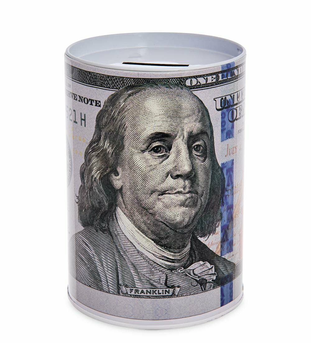 Металлическая копилка 100 Долларов 15см A2170232 разностор, Металл