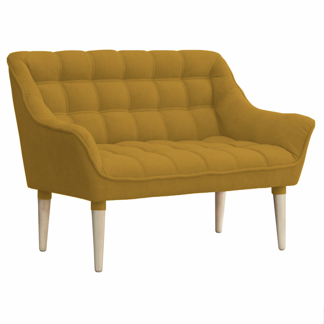 Диван Комфорт 8 в скандинавском стиле , велюр, 132х75х87 см.