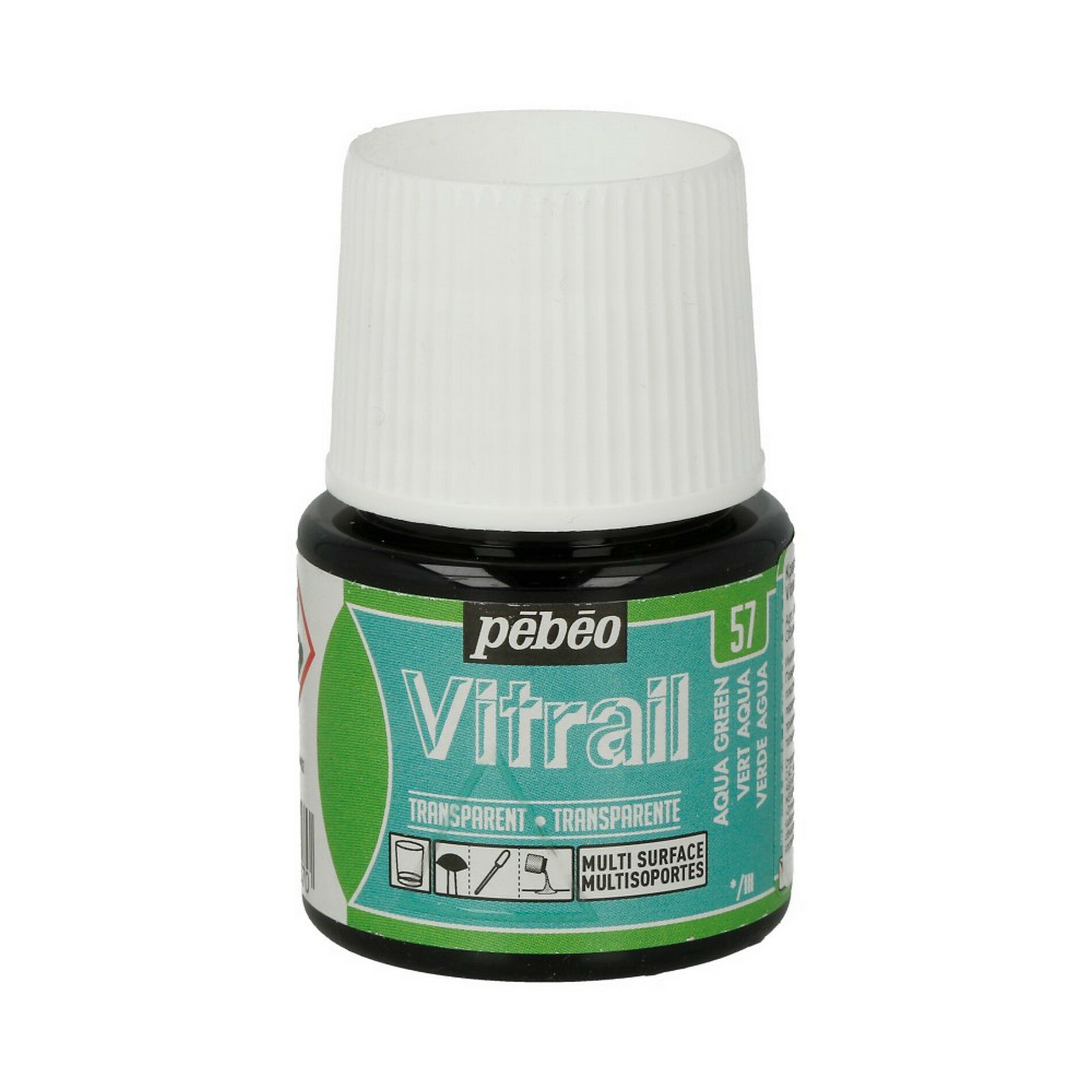 Краска для стекла и металла Vitrail лаковая прозрачная 45 мл, цв. аквамариновый