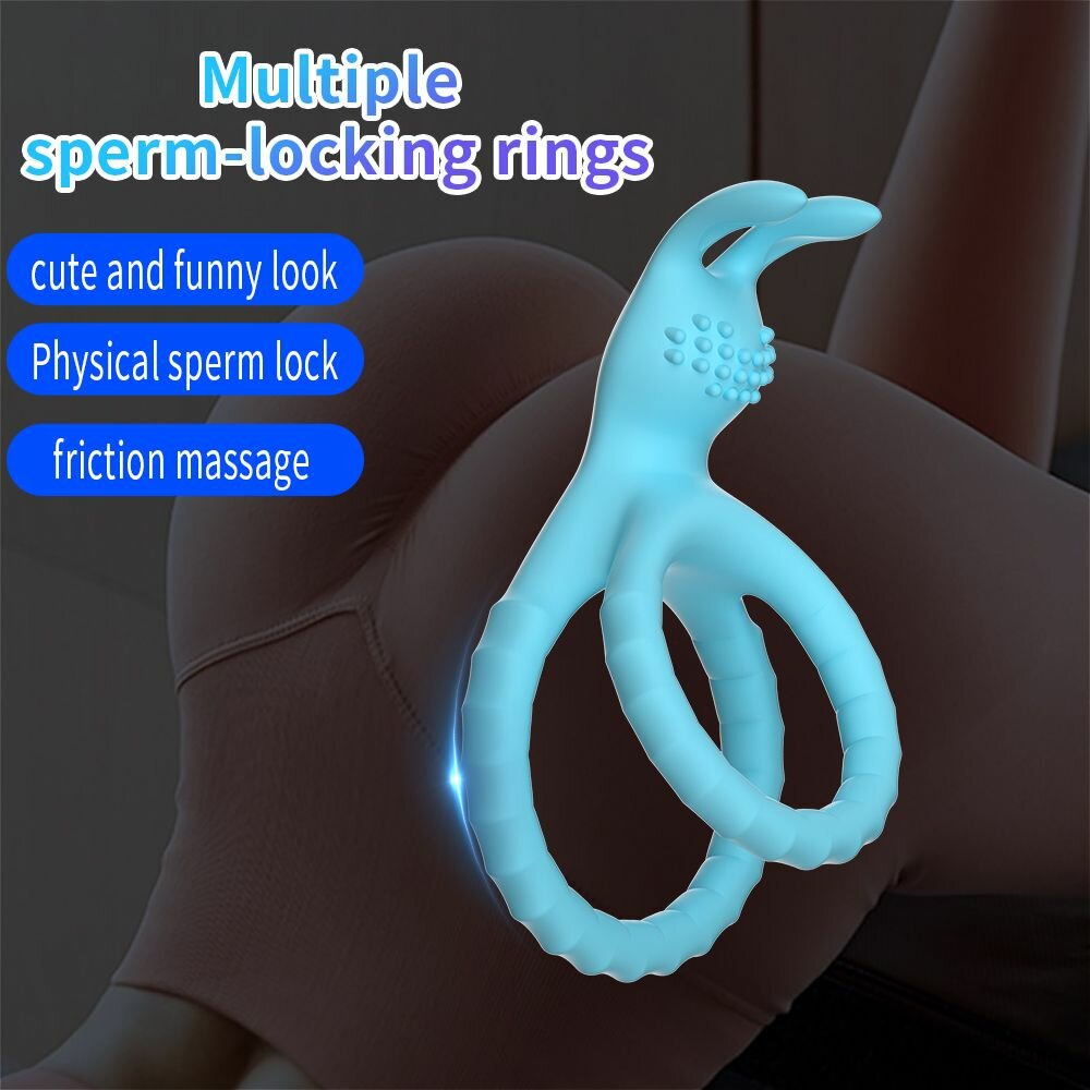 Эрекционное кольцо на член пенис двойное с усиками для секса.