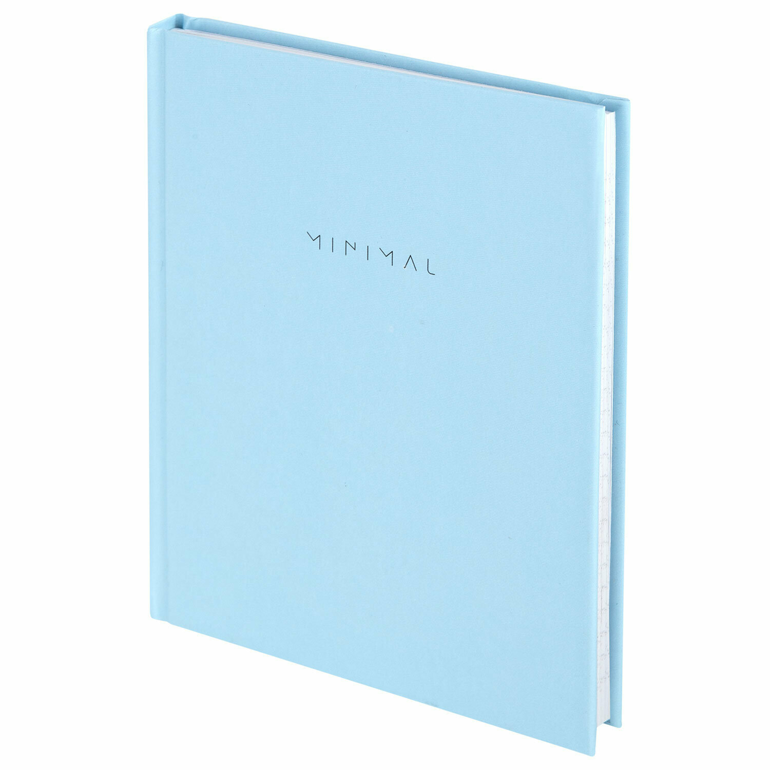 Блокнот малый формат 110х147 мм, А6, 80 л, твердый, клетка, BRAUBERG "Minimal", голубой, 116450