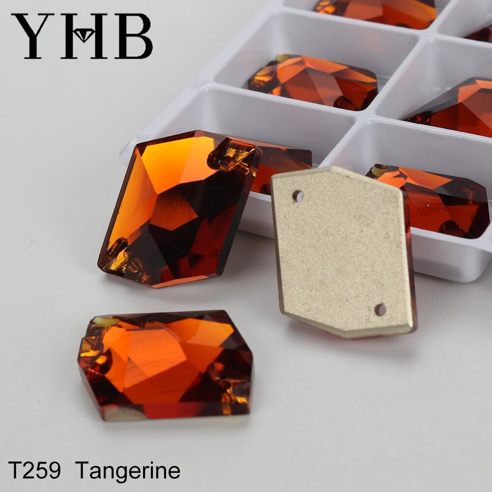 Стразы YHB космическое стекло кристалл AB лунный свет 15Pcs 17mm 21mm, T259 Tangerine