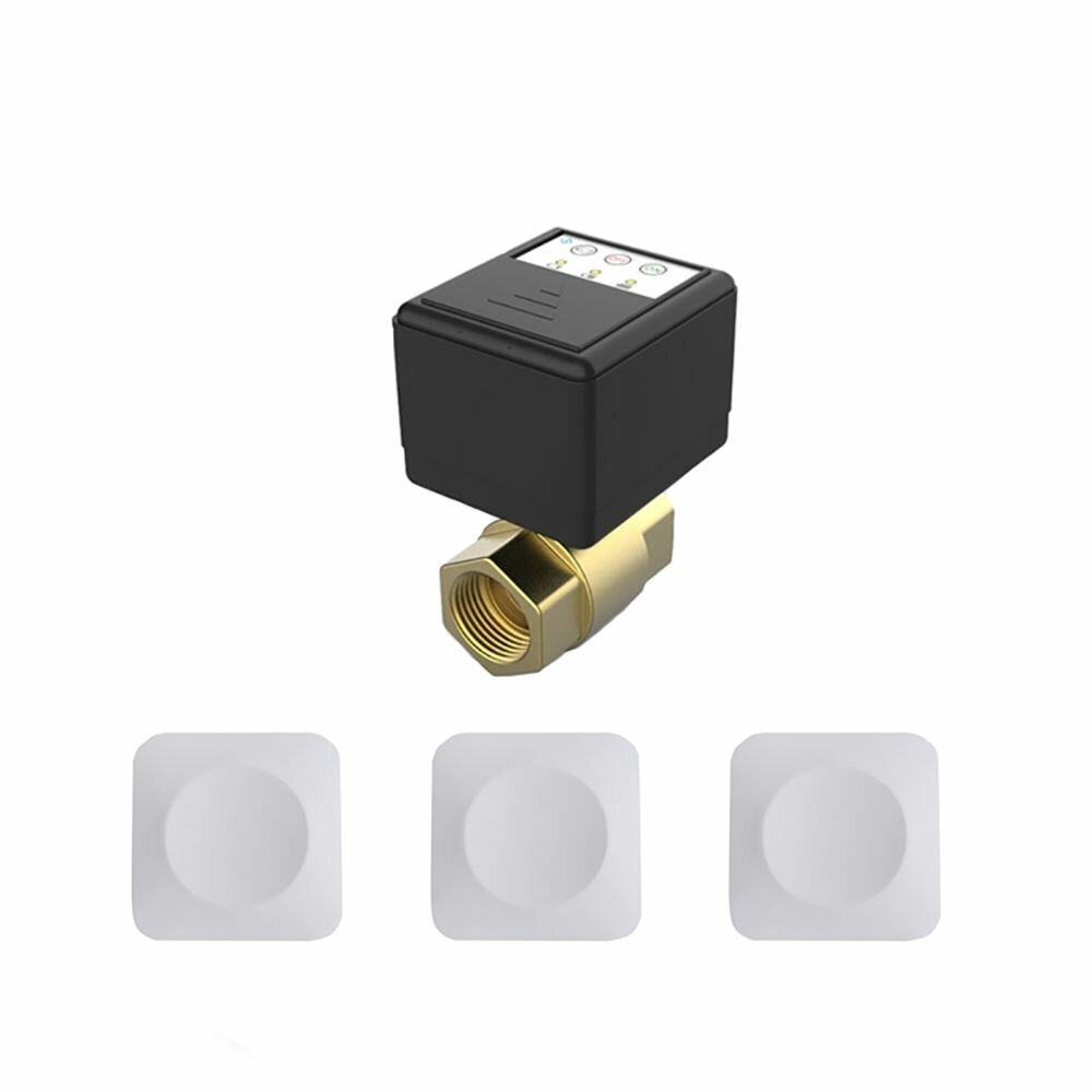 433MHz беспроводной электрический латунный клапан DN25 и 3pcs беспроводной системы датчика утечки воды