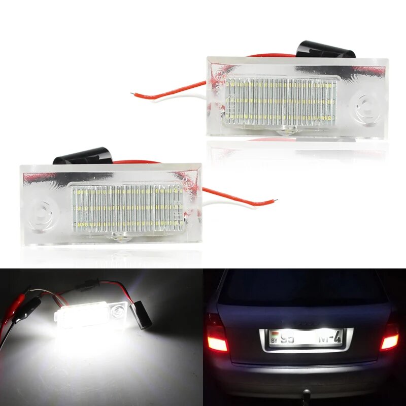 2 шт. светодиодная лампа освещения номерного знака задняя лампа номерного знака для Audi A6 C5/4B седан 1997-2004 1998 1999 2000 2001 2002 2003