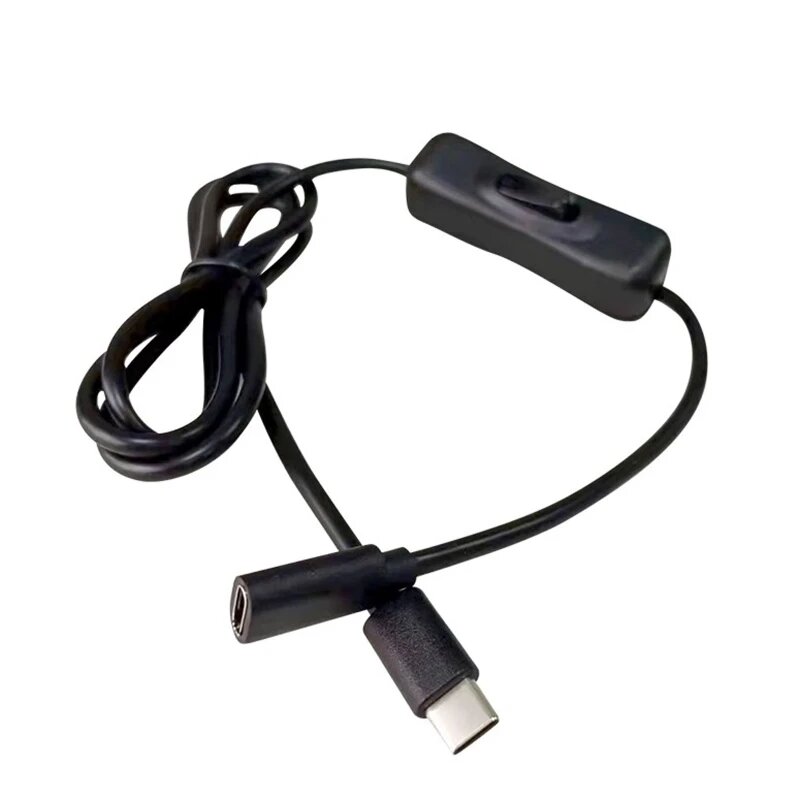 USB-C удлинитель с переключателем, 50см, черный