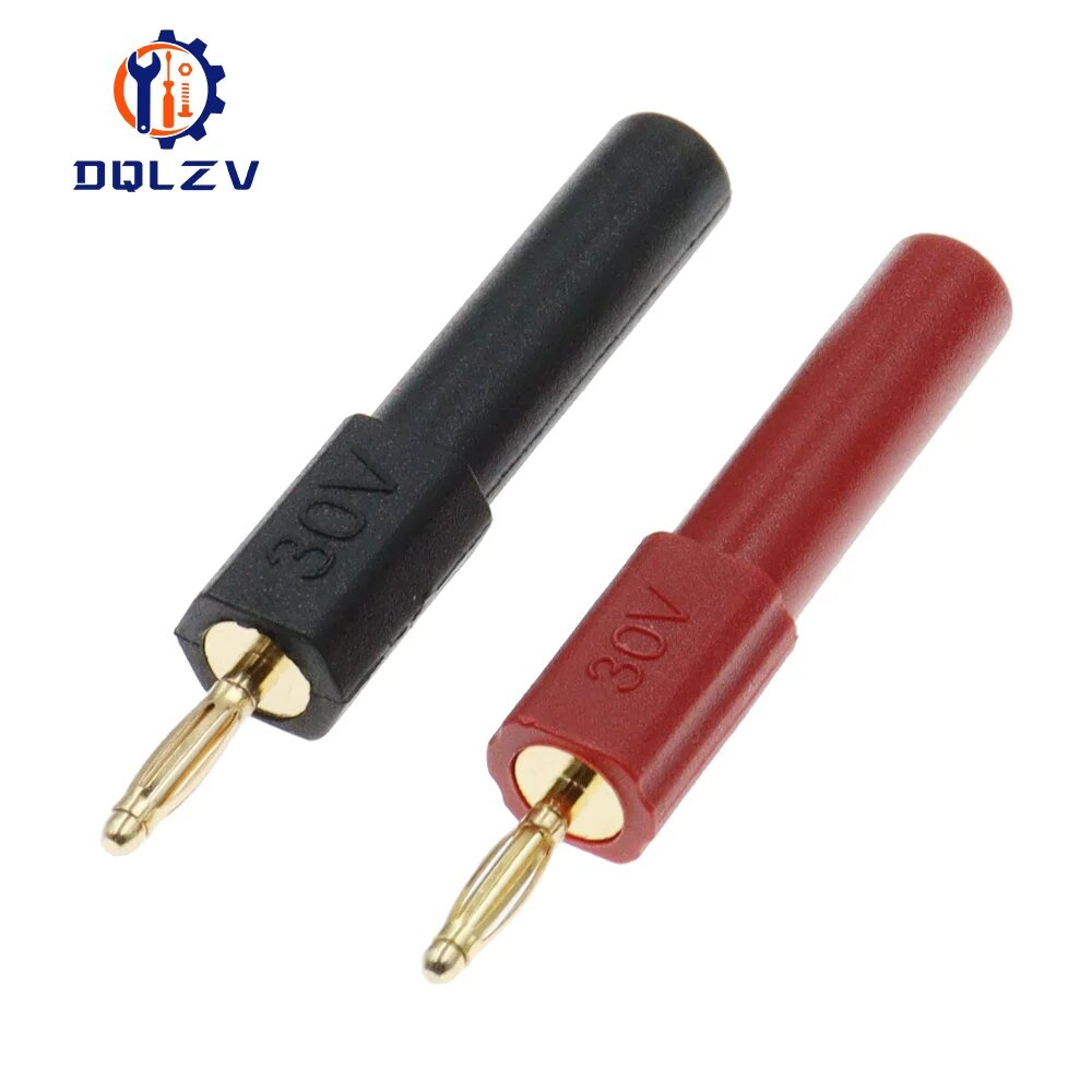 Золотой переходник банановый разъем 2 мм на гнездо 4 мм 2PCS, небесно-голубой