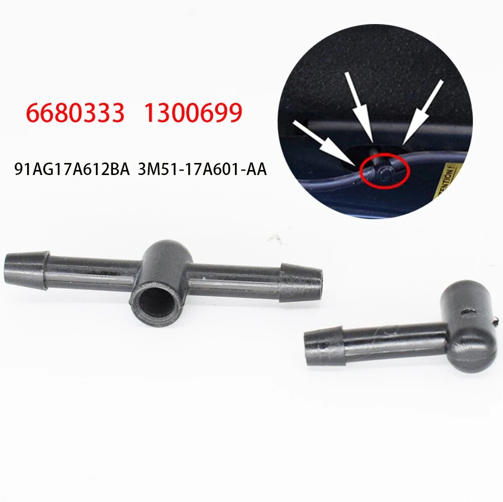 2 шт, насадка для омывателя переднего стекла, набор форсунок L и Т-образных деталей для Ford Focus 2 3 Mondeo 4 C-max Fiesta 5