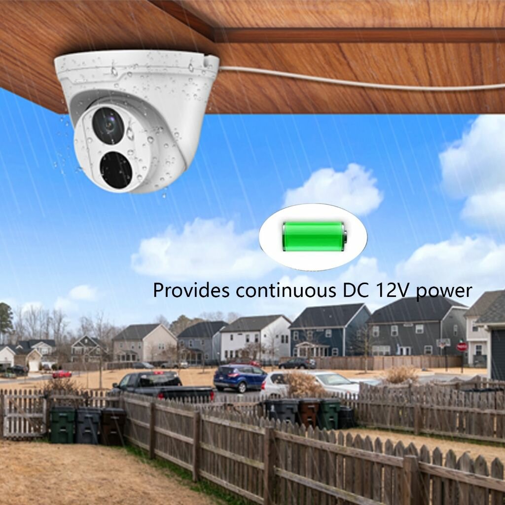 Кабель питания 5.5x2.1 мм для камер видеонаблюдения и светодиодных ламп, Черный - 10m