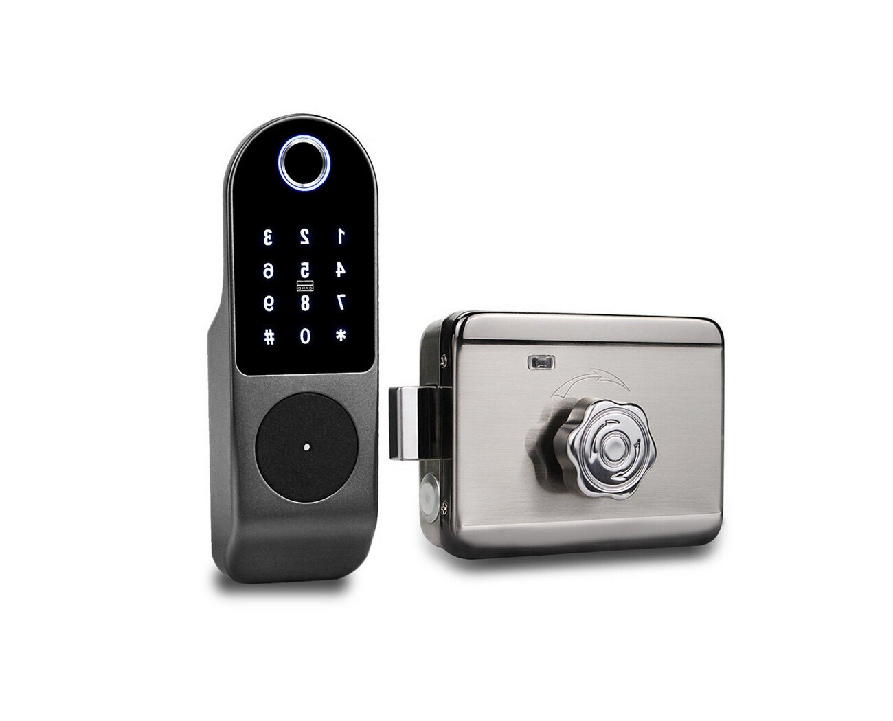 HD-com Туйя-WiFi SL(8.1.2) - биометрический умный Wi-Fi кодовый замок с цифрами на дверь - цифровой код доступа, карта RFID