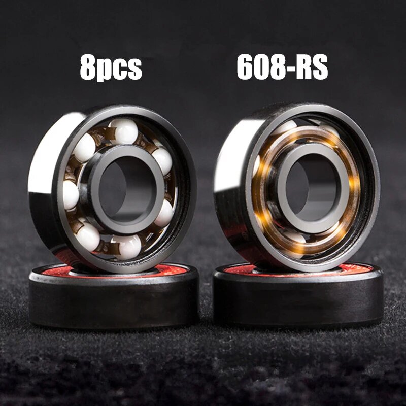 8 шт. керамические подшипники 608RS красный для скейтборда