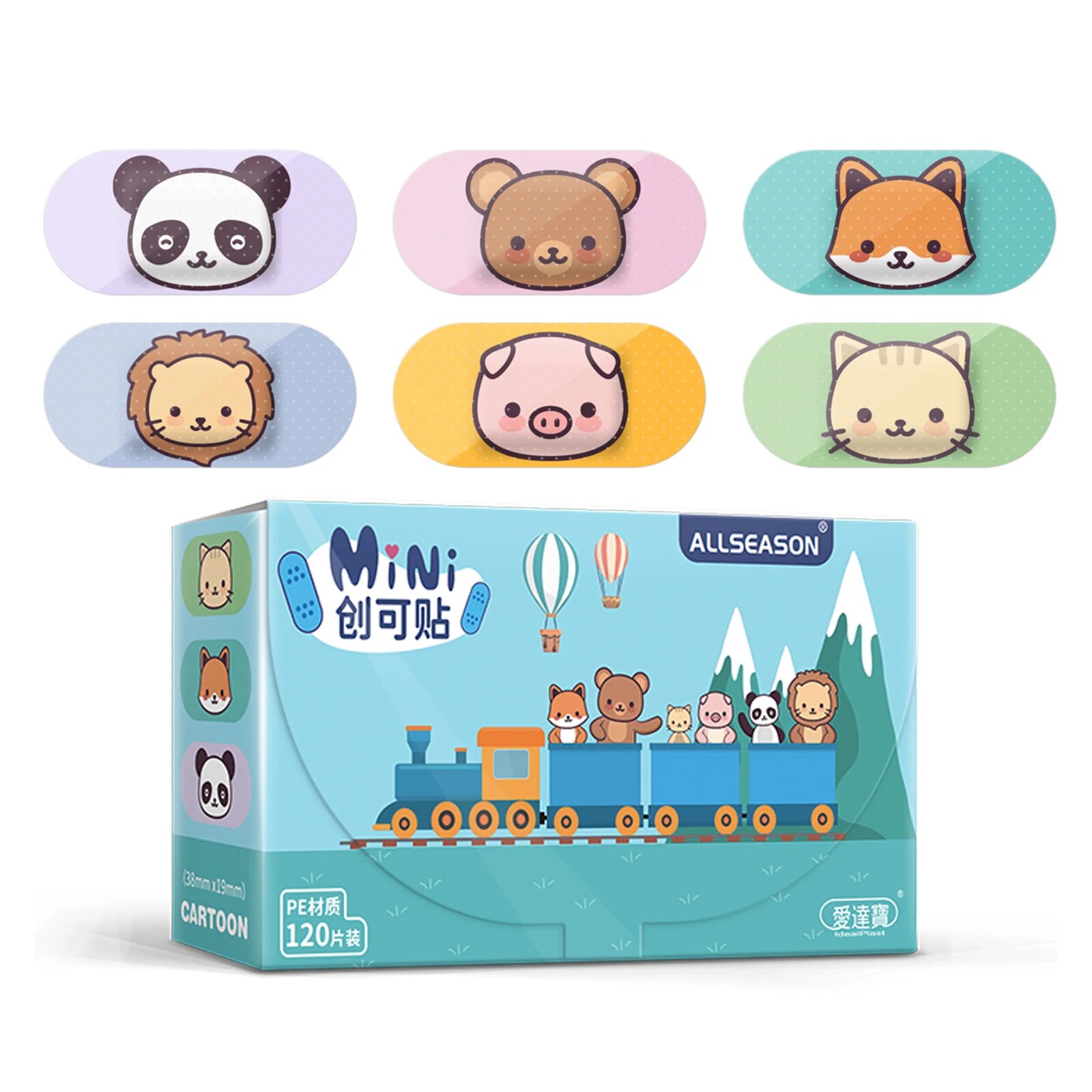 Детские водонепроницаемые пластыри с мультяшками 120 шт.