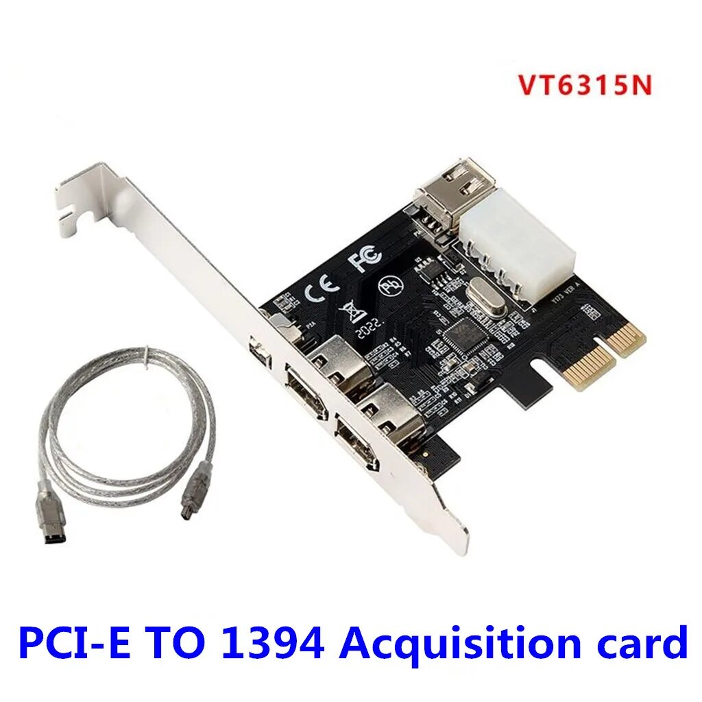 1 компл. PCI-e 1X IEEE 1394A 4 порта (3 + 1) Firewire адаптер карты 1394 A PCIe с 6-контактным до 4-контактным кабелем IEEE 1394 для рабочего стола